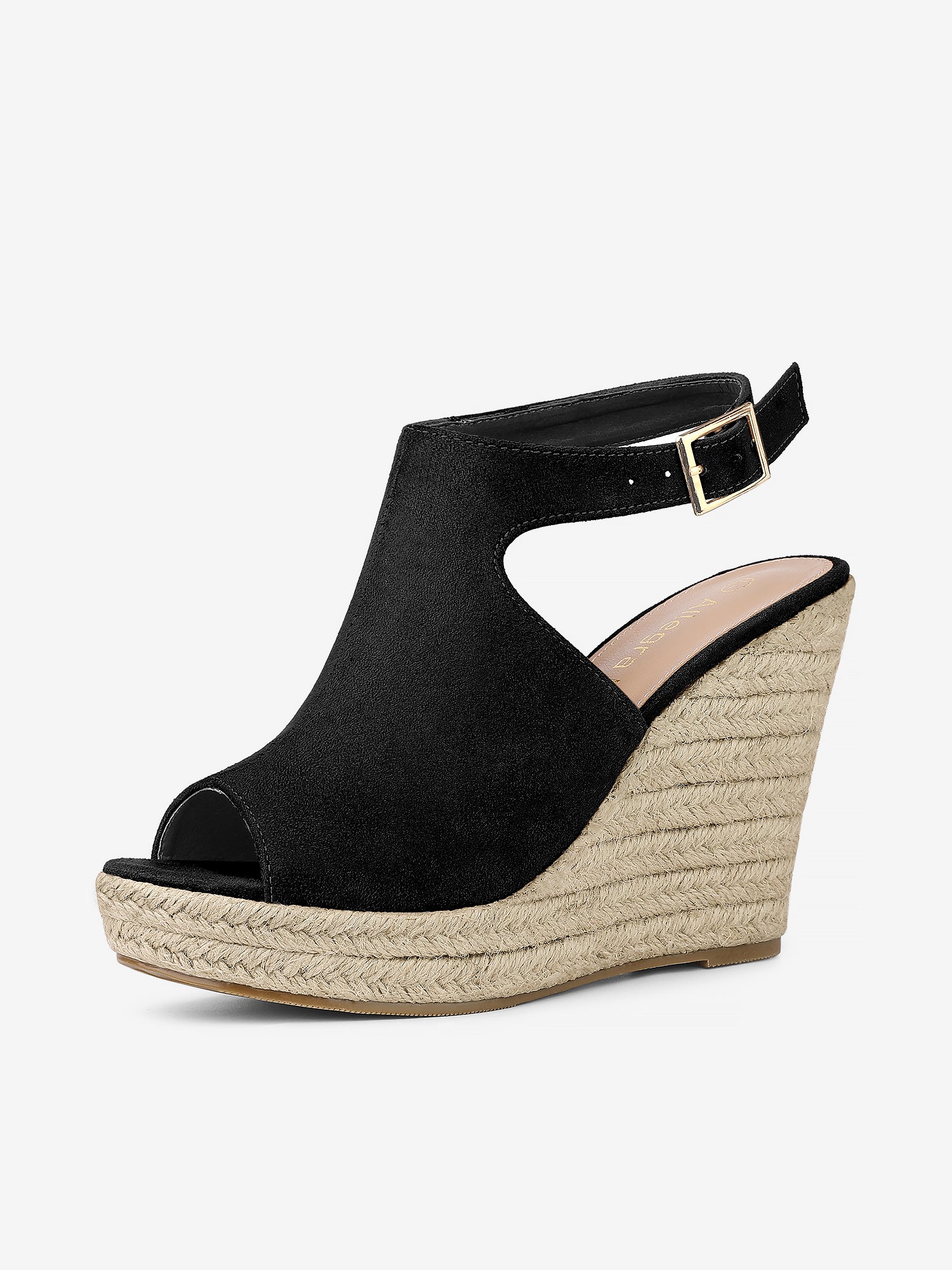 Women's Peep Toe Slingback Platform Espadrilles Wedge Sandals | Allegra K