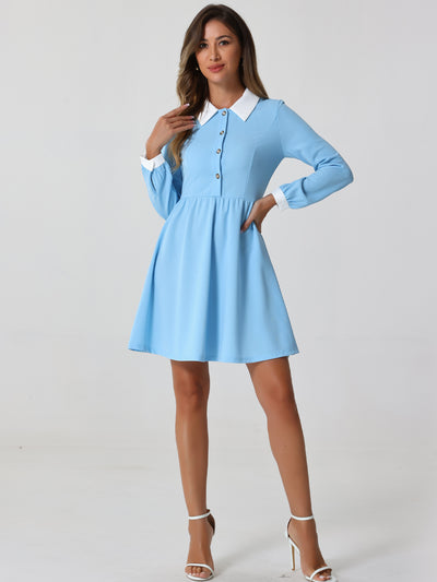 Retro Peter Pan Collar Plaid Floral Dress For Women – Allegra K
