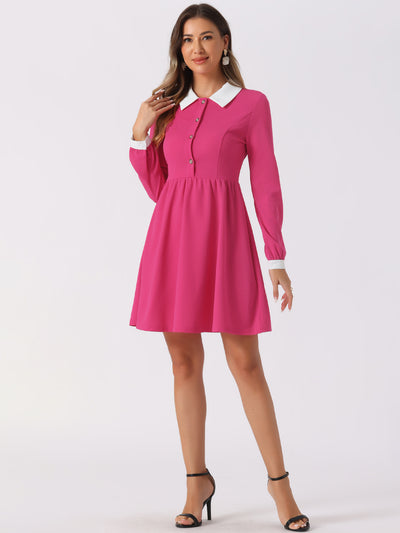 Retro Peter Pan Collar Plaid Floral Dress For Women – Allegra K